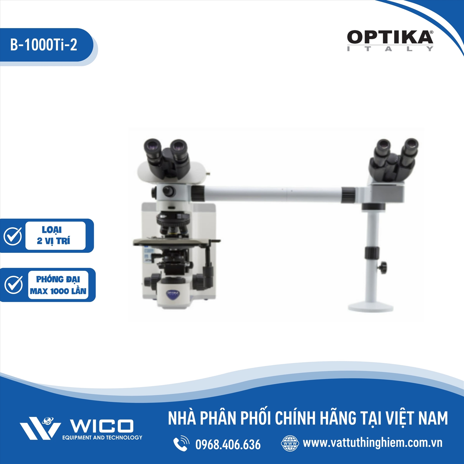 Kính Hiển Vi Phản Pha 2 Vị Trí Optika B-1000Ti-2