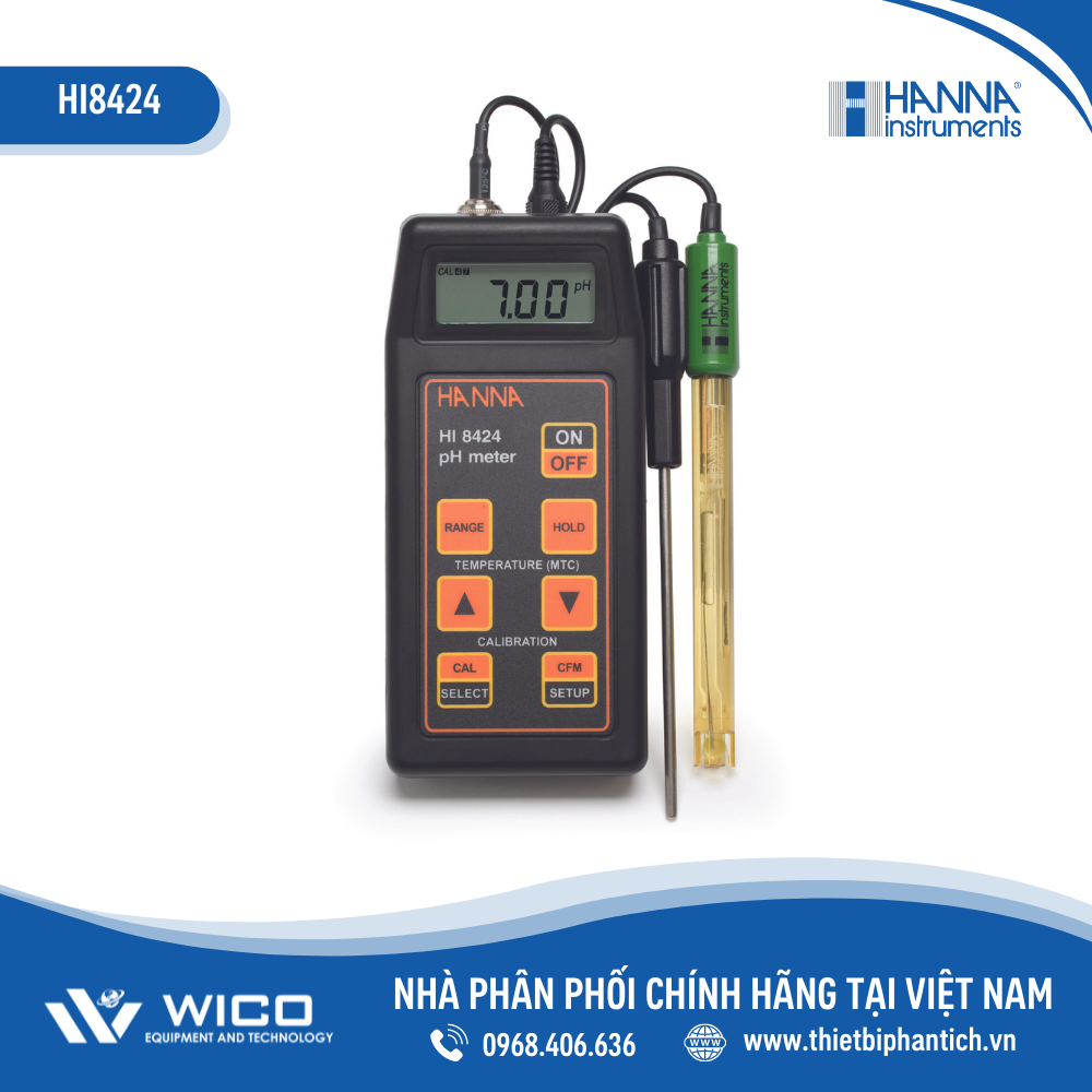 Máy Đo pH/ORP/Nhiệt Độ Cầm Tay HI8424 - Hanna