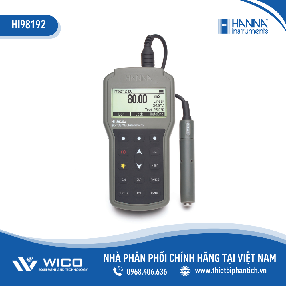Máy Đo EC/TDS/Trở Kháng/Độ Mặn/Nhiệt Độ Hanna HI98192