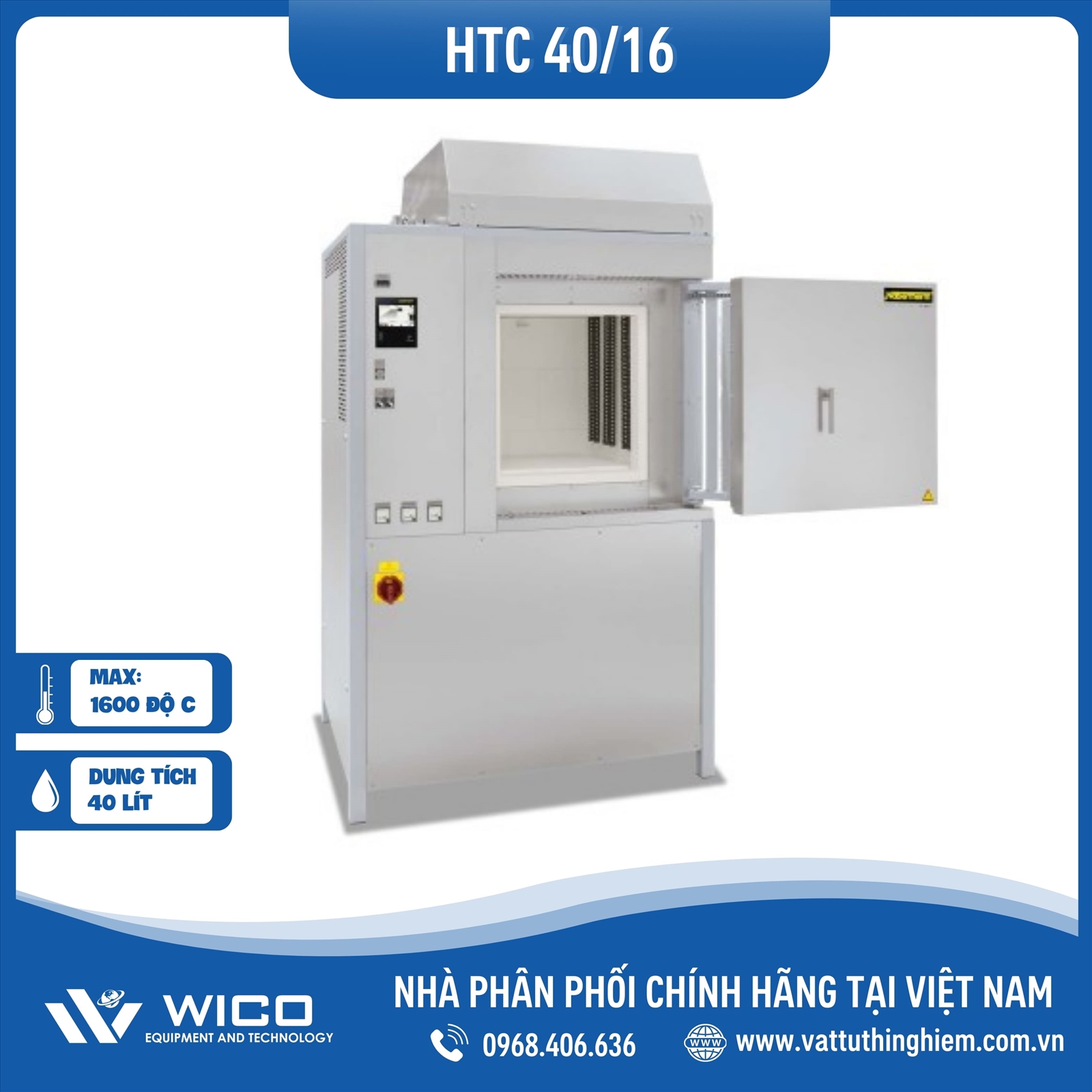 Lò Nung Nhiệt Độ Cao Nabertherm - Đức HTC 40/16 | 40 Lít - 1550 Độ C