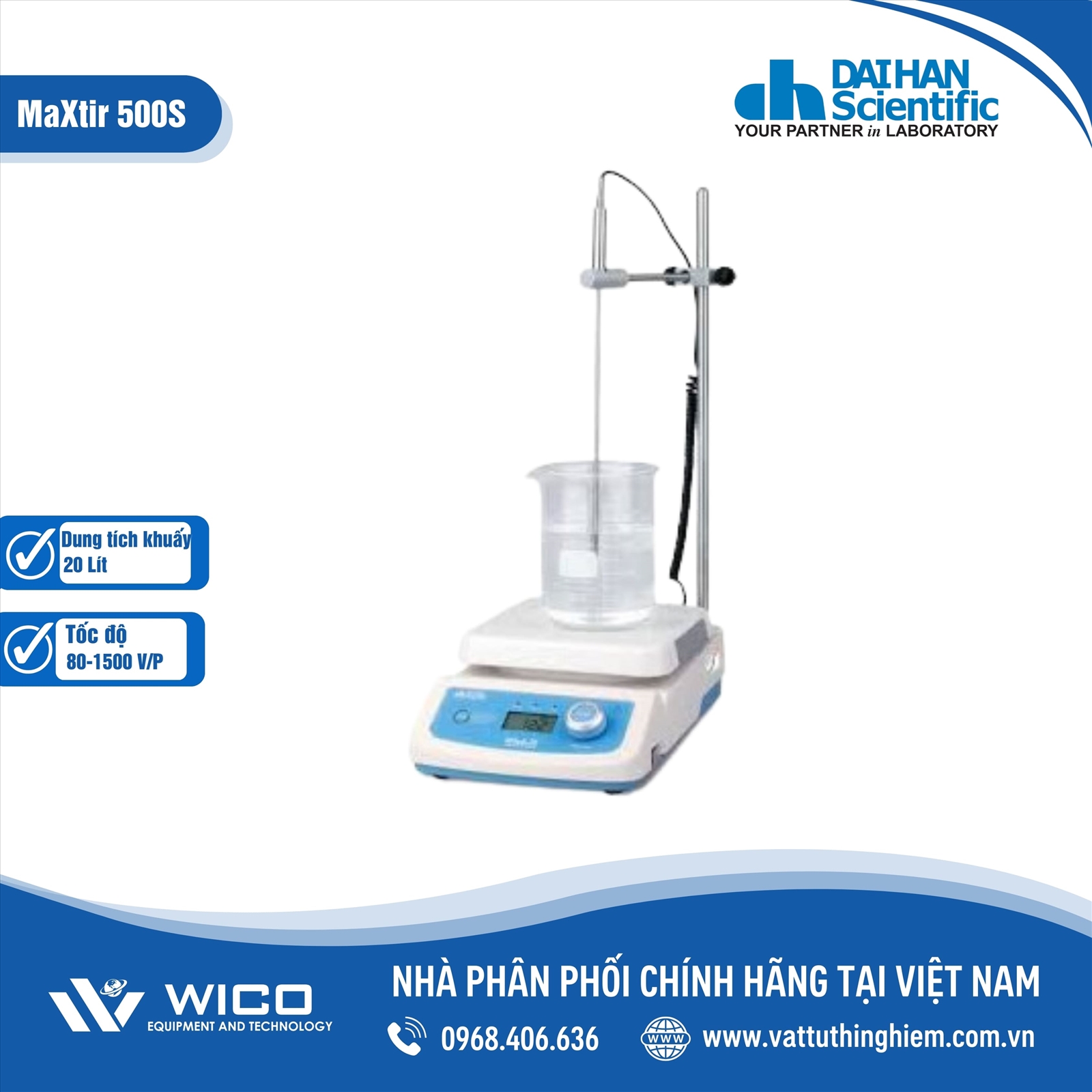 Máy khuấy từ gia nhiệt Daihan MaXtir 500S